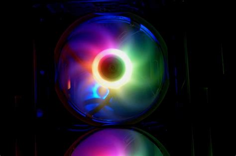 Premium Photo Computer Cooler With RGB LED Light Computer Circuit Board And CPU Cooling Fans