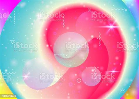 활기찬 무지개 그라데이션을 가진 유체 동적 배경 동적 홀로그램 홀로그램 코스모스 공주에 대한 스톡 벡터 아트 및 기타 이미지 공주 귀여운 모던 양식 Istock