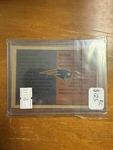 2000 Fleer Tradition Rookies To Watch 352 Tom Brady Dave Stachelski