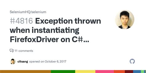 exception thrown when instantiating firefoxdriver on c · issue