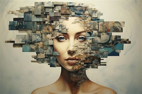 Premium Ai Image A Woman With A Lot Of Different Things Around Her Head