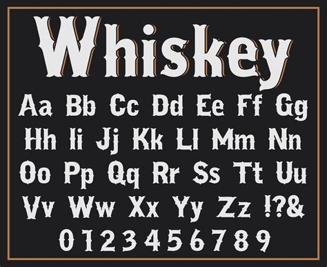 Whiskey Font Whiskey Letters Svg Bourbon Font Scotch Font Vintage Whiskey Font Whiskey Font