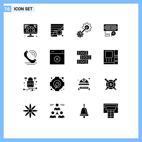 Set Of 16 Modern Ui Icons Symbols Signs For Input Connection Data Adapter Engineering Editable