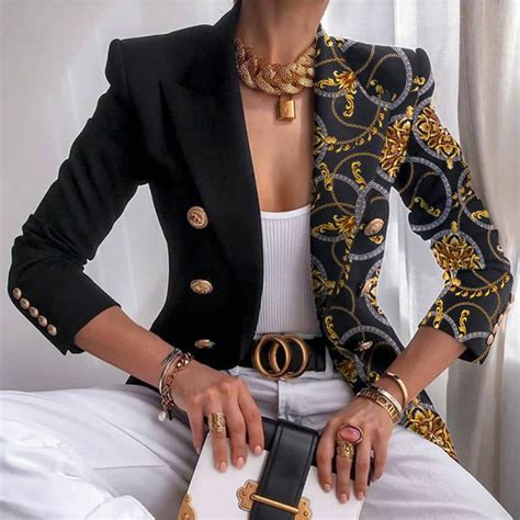Helioshelp Womens Floral Suit Clothes Blazer Fashion