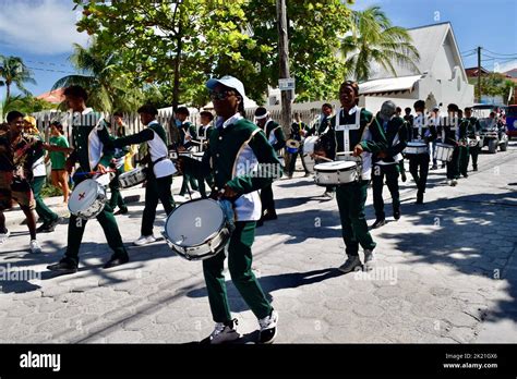 The Marching Band Of The San Pedro High School Parading In The San