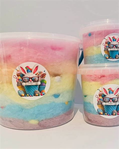 5 Litre Bucket Of Rainbow Floss Candy Chocolate Eggs Personalised