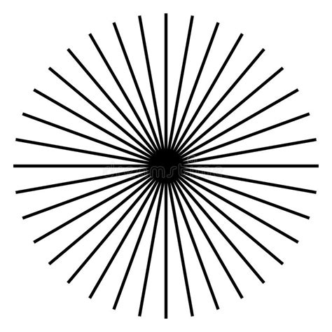 Radiating Radial Lines Starburst Sunburst Shape Stock Vector