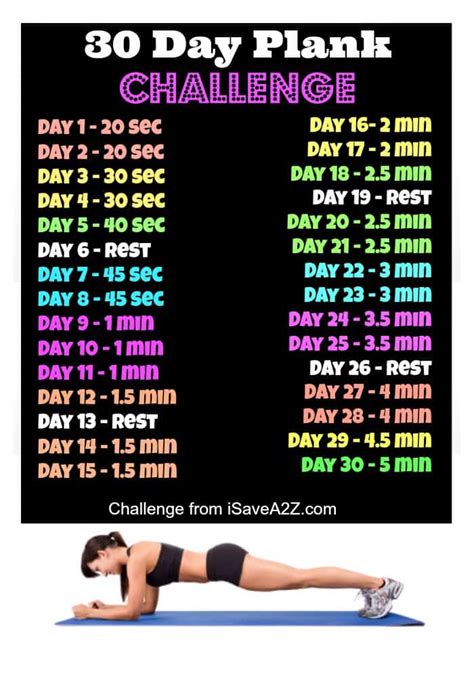 30 Day Plank Challenge Fitness Motivation