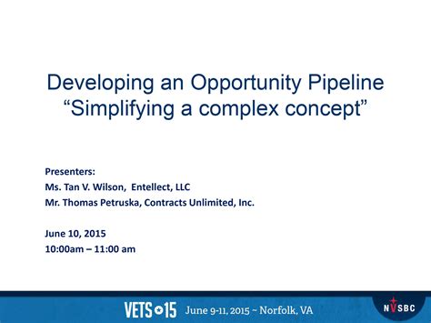 C1 Bd Pipeline Presentation Wilson Vets2015 National Veteran Small
