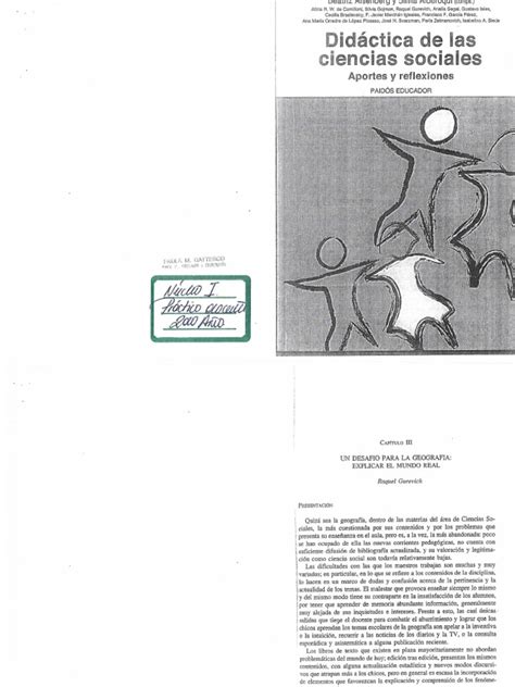 Cap 3 Didactica De Las Ciencias Sociales Aportes Y Reflexiones Pdf