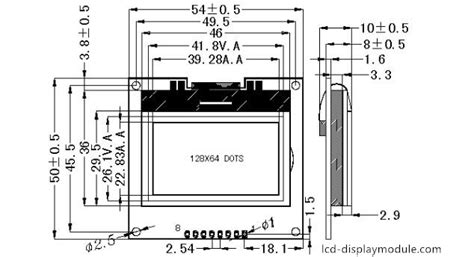 Stn 128 64 Lcd Display Screen Transflective Positive With White Led Backlight