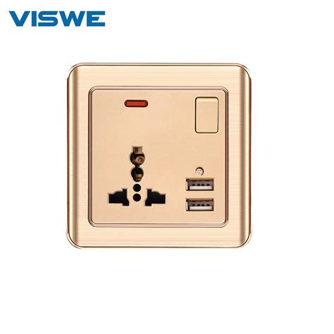 Viswe Wall Socket Power Socket Usb Socket Universal Socket Gold C50 Shopee Philippines