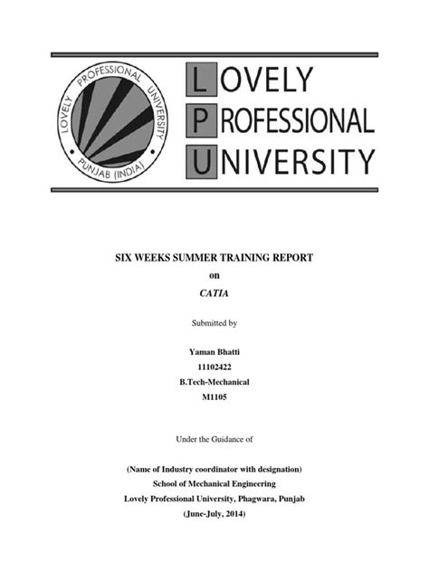 Six Weeks Summer Training Report Pdf Production And Manufacturing