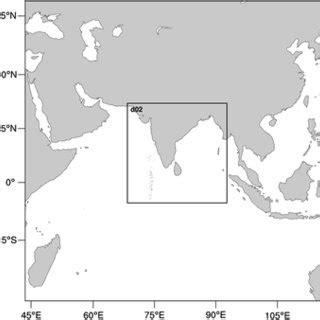 Two Way Nested Domain Used For WRF Simulations The Outer And Inner