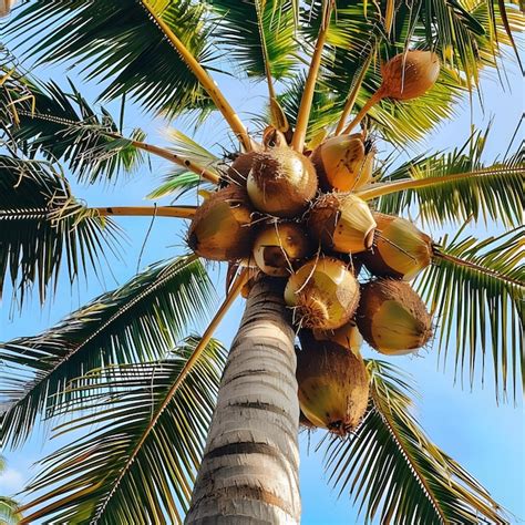 Coconut Tree In Natural Environment Premium Ai Generated Image