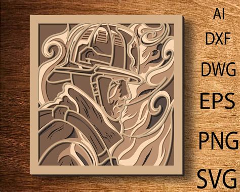 3d Firefighter Mandala Svgfirefighter Multilayer Svgfirefighter Paper