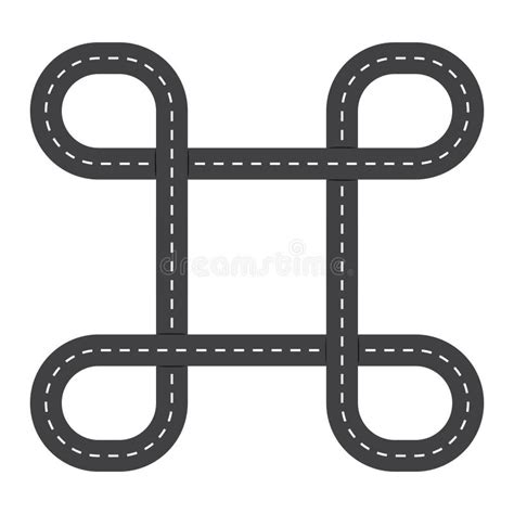 Geometric Road Pattern Black Highway Loops Complex Street Network
