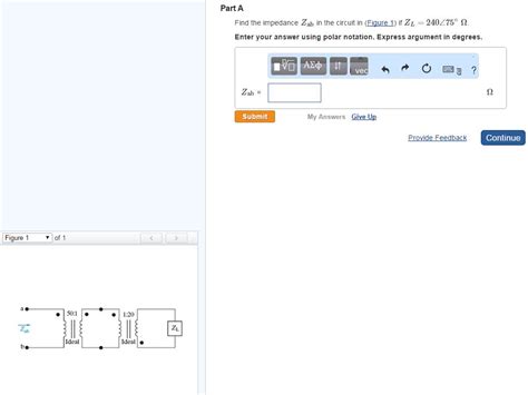 Solved Part A Find The Impedance Zab In The Circuit In Chegg