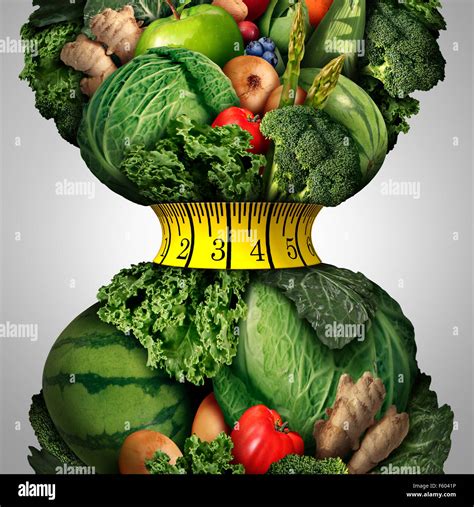 Healthy Weight Loss Diet As A Group Of Fresh Fruits And Vegetables With