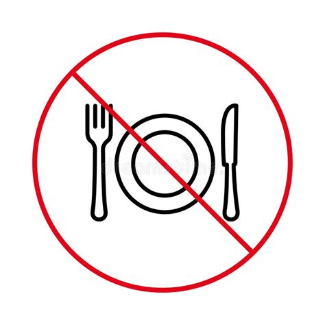 禁止叉板刀停止轮廓符 不允许使用餐具 禁止餐厅餐具黑线图标 向量例证 插画 包括有 叉子 厨师 253532626