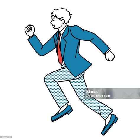 고등학교 소년 또는 유니폼을 입고 달리는 중학생 소년의 간단한 그림 달리기에 대한 스톡 벡터 아트 및 기타 이미지 달리기 중고등학생 공부 Istock
