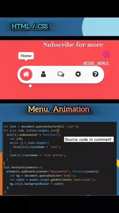 Menu Animation Shortvideo Coding Cssanimation Csshovereffect