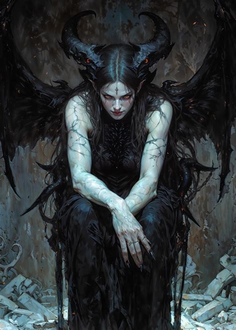 Lilith Goddess Dark Fantasy Illustration Instant Download Printable