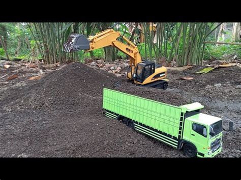 Uji Coba Rc Truk Hino Muat Pasir Rc Huina Exavator Truk Rc Truk Pasir Mobil Truk Trukoleng