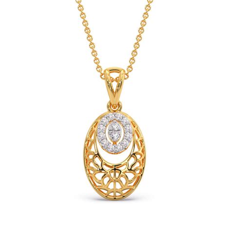 Moon Mesh Diamond Pendant For Women Under 20k Candere By Kalyan Jewellers