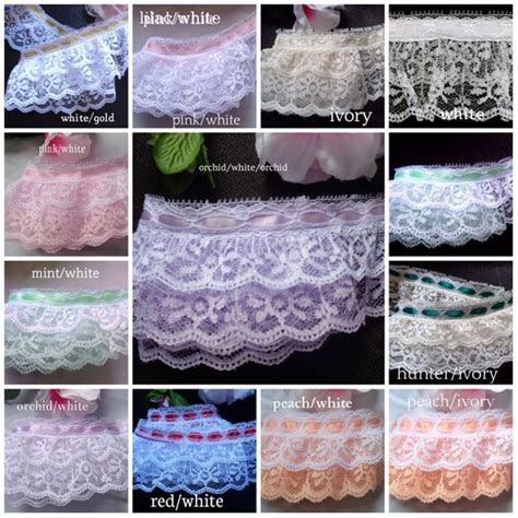 Ruffle Lace Trim 1 Selling By The Yard Select Color Etsy