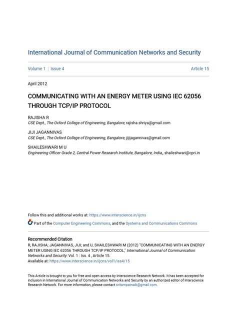 Communicating With An Energy Meter Using Iec 62056 Through Tcp Ip