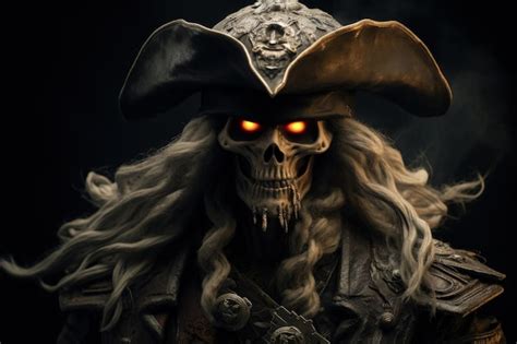 Premium Ai Image Ghost Pirate Captain Fantasy And History Concept Generative Ai