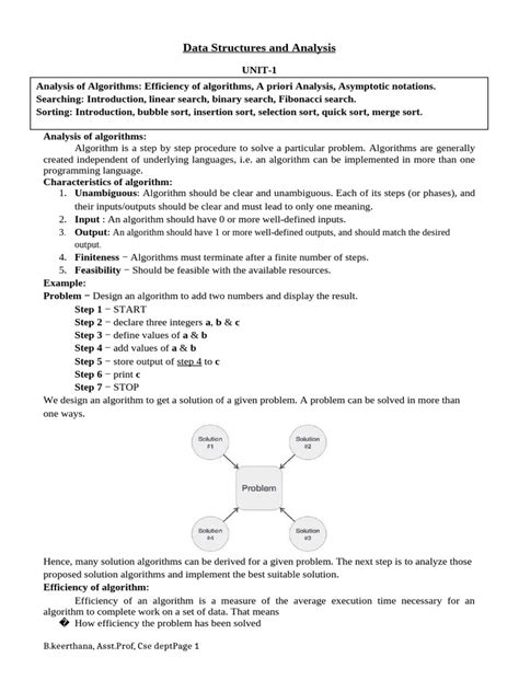 Dsa Unit 1 Pdf Time Complexity Algorithms