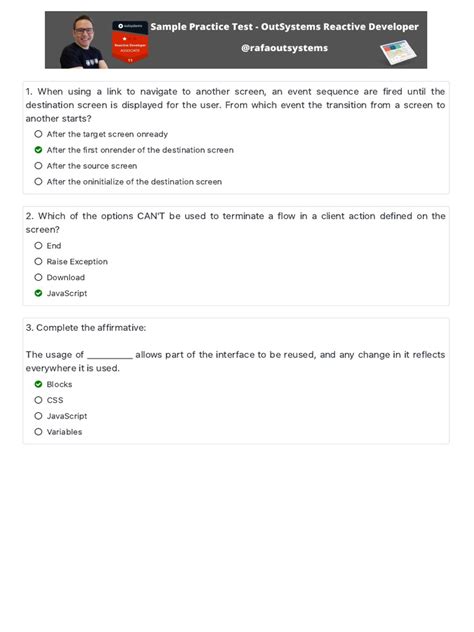 Outsystems Reactive Certification Sample Practice Test Pdf