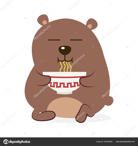 Cute Funny Fat Bear Vector Illustration Cartoon Isolated White