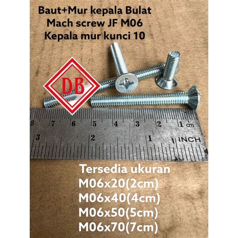 Jual Db Mach Screw Jf Kepala Baut Obeng Putih 6mm Baut Afur Baut