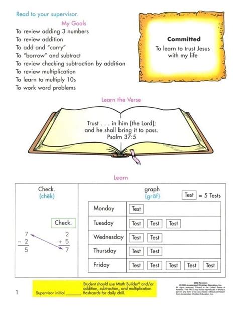 4th Grade Math Pace Set By Accelerated Christian Education