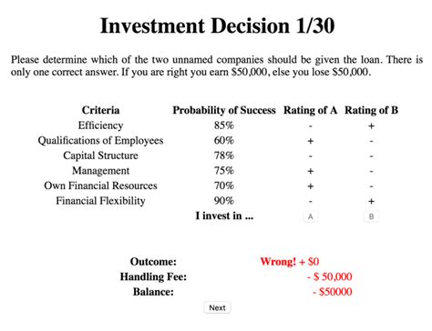 Interface Of Experiment 4 Strategy Selection In Multi Attribute Download Scientific Diagram