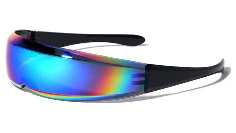 P30591 Grn Cm Green Futuristic Wrap Around Wholesale Sunglasses