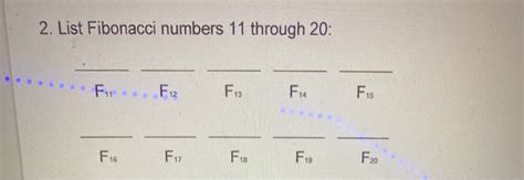 Solved List Fibonacci Numbers Through Fr F F Chegg