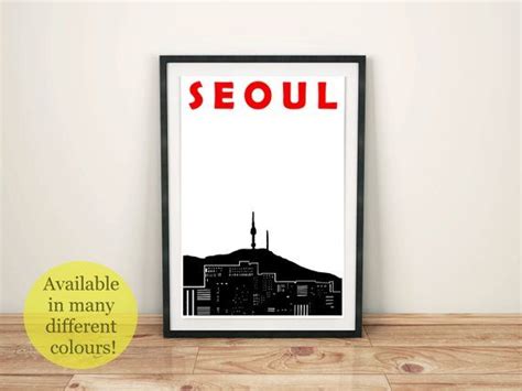 Seoul Print Seoul Skyline South Korean Print Seoul Poster Seoul Art