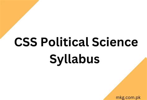 Css Political Science Syllabus 2025 Multan Kitab Ghar