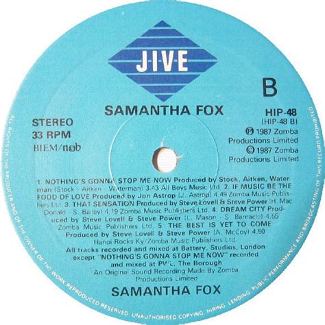 Samantha Fox Samantha Fox Vinyl Pussycat Records
