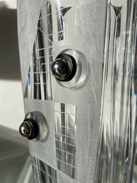 Grand Vase Riecke En Cristal Blanc Chrome Et Noir Claudie Ferre