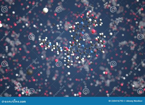 Irinotecan Molecule Conceptual Molecular Model Chemical 3d Rendering Stock Illustration
