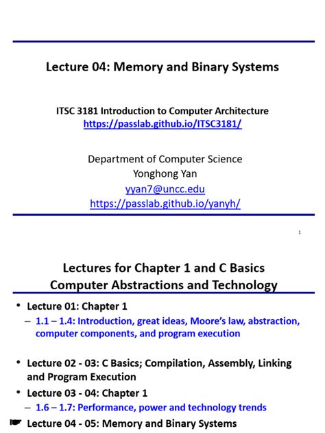 Lecture04 Memorybinarysystem Pdf Computer Data Storage Central