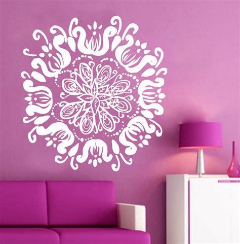 Mandala Wall Decal Lotus Decals Yoga Boho Vinyl Sticker Meditation