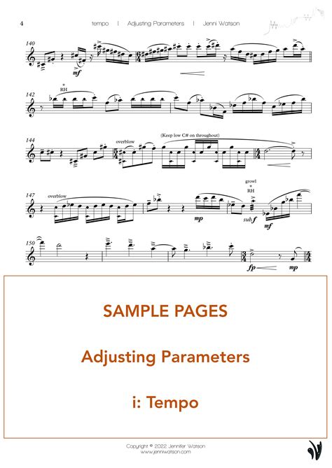 Adjusting Parameters I Tempo — Jenniwatsoncom