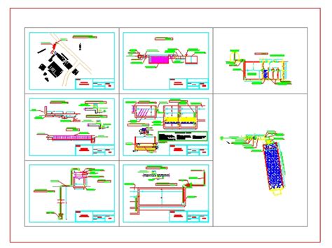 Modelo De Esquema De Planta De Tratamiento De Aguas Residuales En Dwg