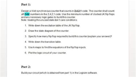 Solved Part Design A Bit Synchronous Counter That Chegg Com
